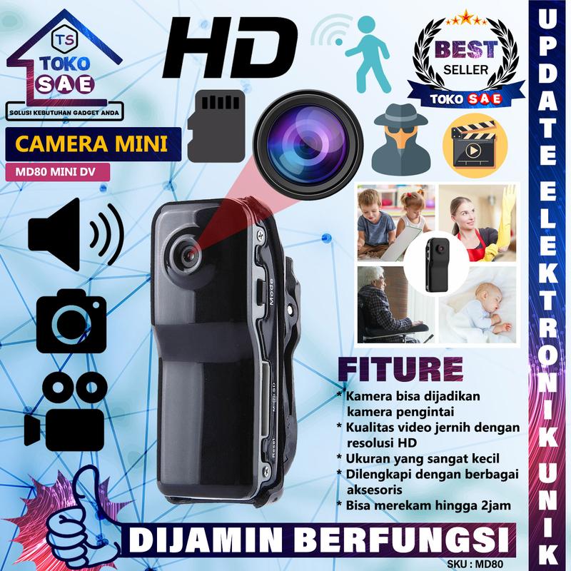 MD80 Mini DV DVR Kamera Olahraga Sepeda/Motor Perekam Audio Video ...