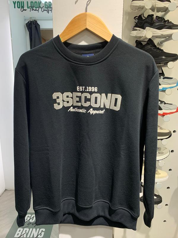 3Second Men's Jacket Crewneck Sweatshirt Regular Fit Fleece Logo - Shop ...