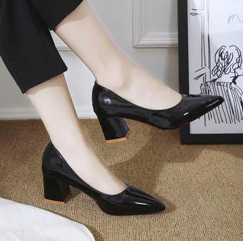 New Work Shoes Size 35-42 Elegant Block Heels for Women 2024 - TikTok ...