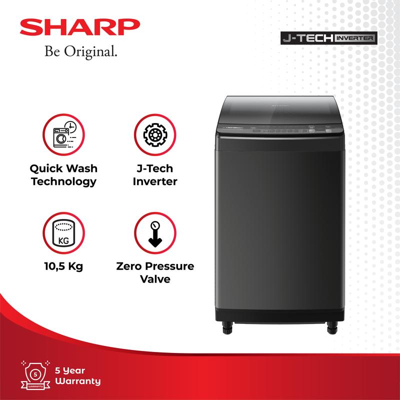 Mesin Cuci 10.5 KG SHARP Model ES-M1050XT-SA Megamouth serie - Shop | Tokopedia