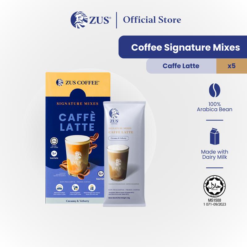 ZUS Signature Mixes Coffee - Caffè Latte - 5's (1 Box x 5 Sachets ...