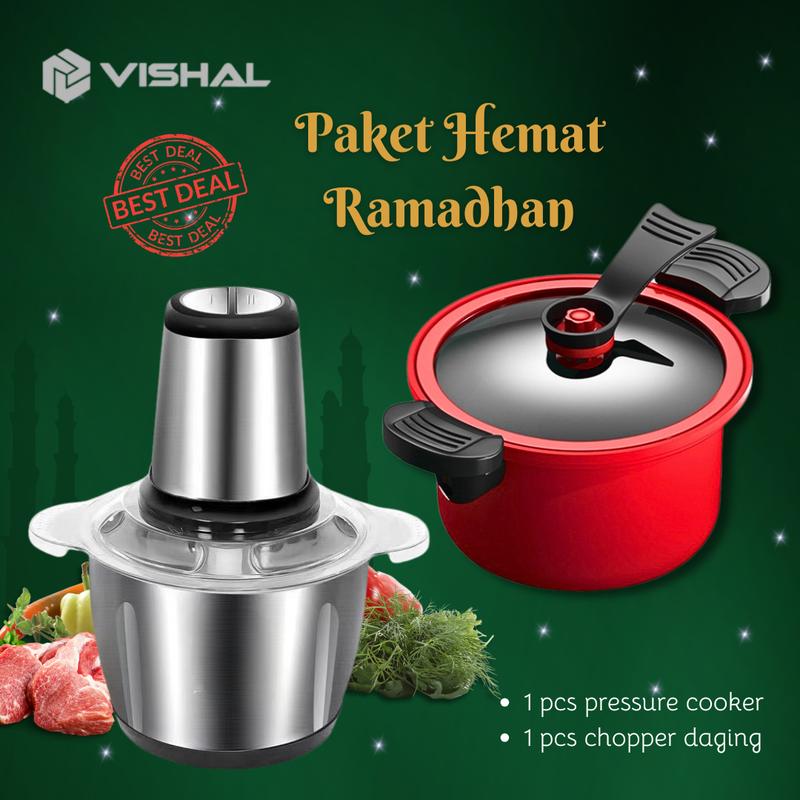 Vishal Acara Spesial Penggiling Daging Stainless Steel 2L+Panci - Shop | Tokopedia