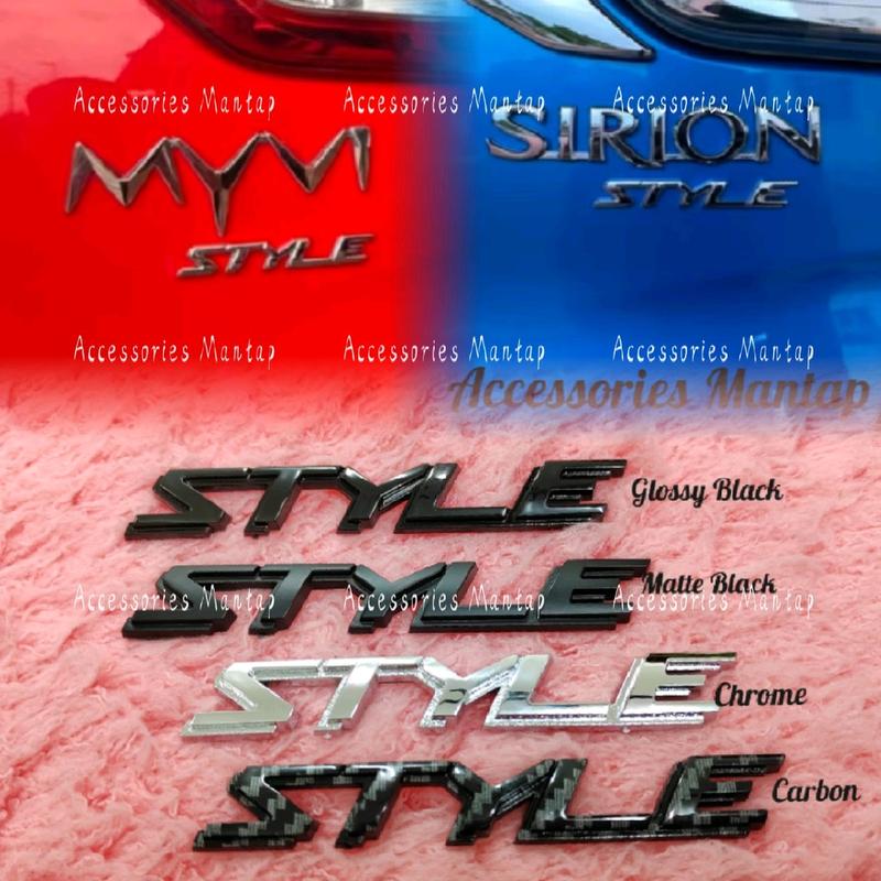 Emblem Logo STYLE Untuk Perodua Axia Myvi MG3 Alza Viva Glossy Black ...