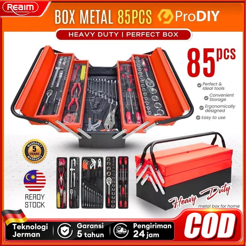 Reaim Tool Kit 85 Pcs Alat Bengkel Tool Kit Kunci Sok Set Pekerjaan ...