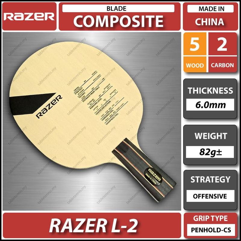 Razer L2 CS Table Tennis Carbon Blade Bats Racket Papan Ping - TikTok ...