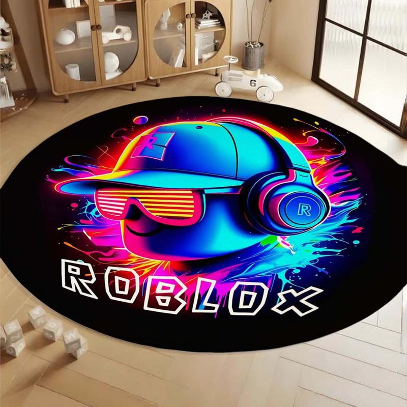1pc Roblox Game Round Carpet, Soft Washable Non-Slip Backing, Ideal for ...