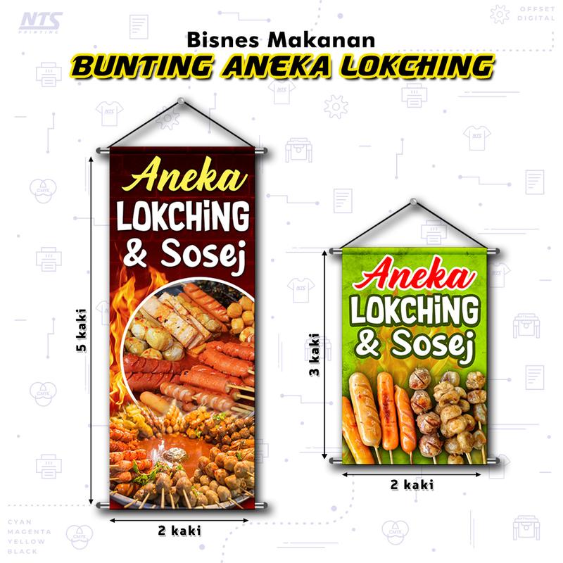BUNTING LOKCHING (READY DESIGN) - MAKANAN / KHEMAH / PASAR MALAM ...