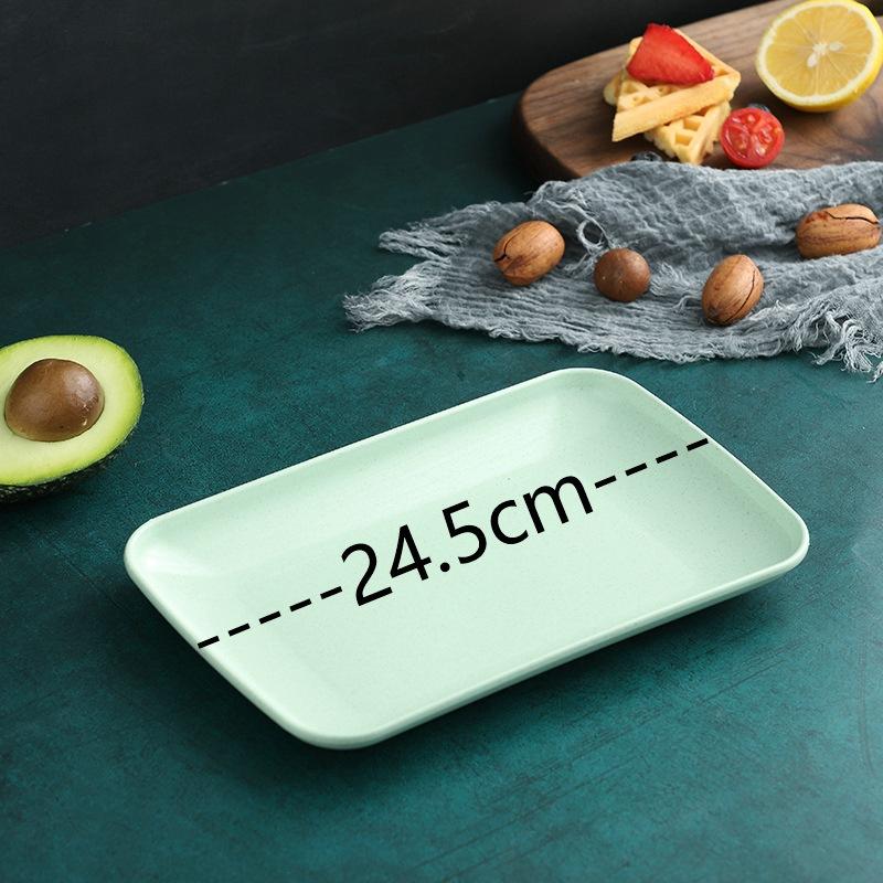 Creative Wheat Straw Rectangular Plastic Plate Melamine Healthy - Shop ...