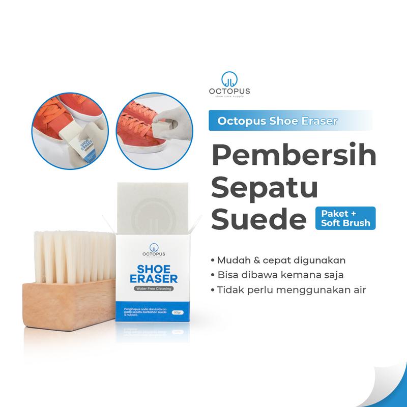 Pembersih Suede Nubuck Eraser + Sikat Sepatu Suede Octopus Cleaner Shoe ...