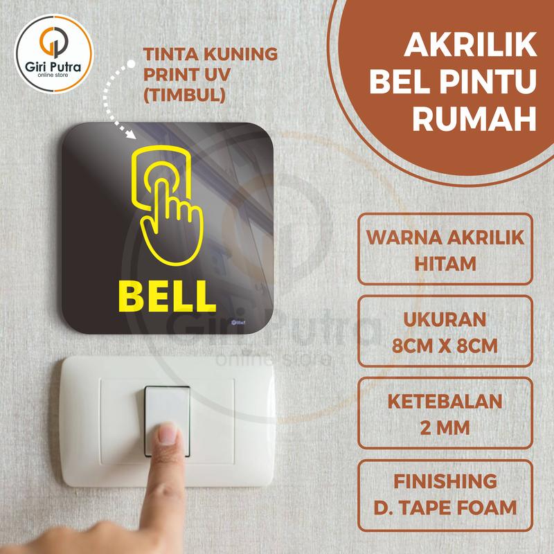 Akrilik / Tekan Bell / Tanda Bell Rumah - Shop | Tokopedia
