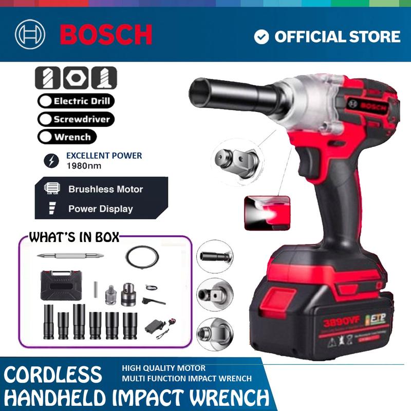 BOSCH Impact Wrench 3 IN 1 Cordless Impact Wrench Pembuka Tayar ...