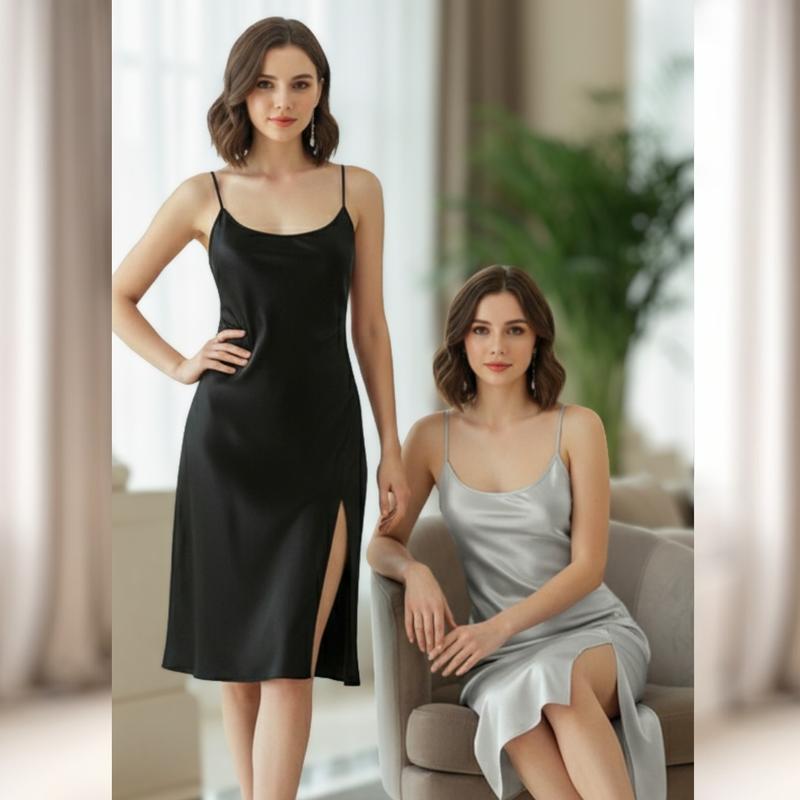 Daniella Mini Night Dress Wanita 40-120kg Bahan Satin Premiu - TikTok ...