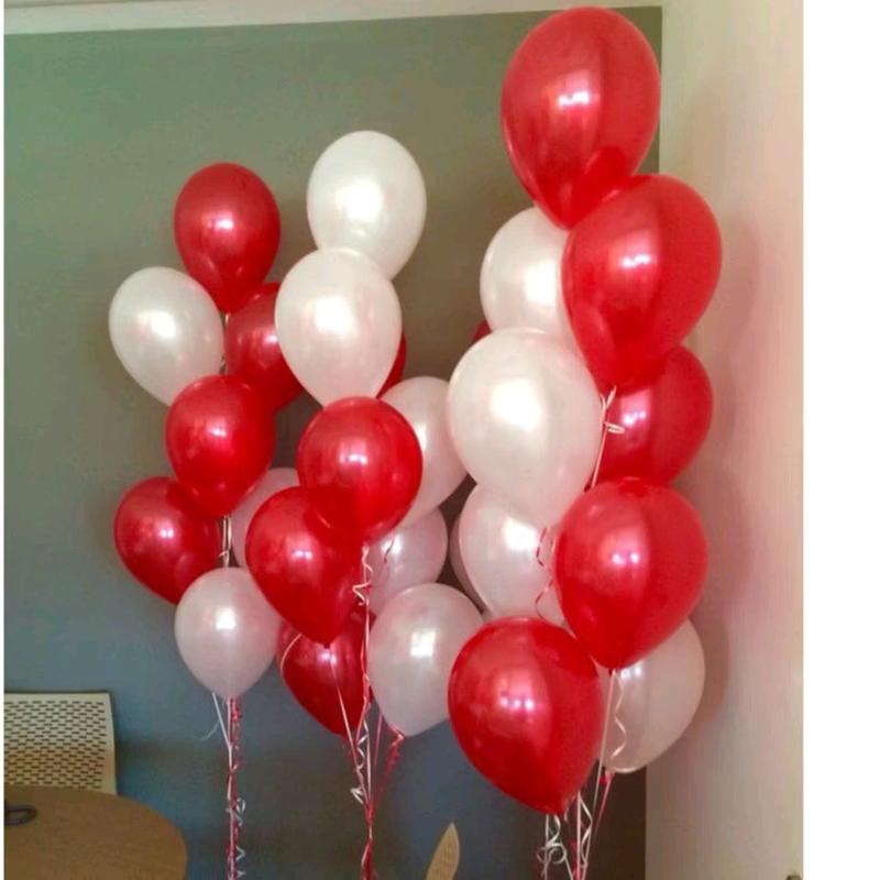 (100pcs) Balon Latex Metalik Merah Putih / Balon Merah Putih - Shop ...