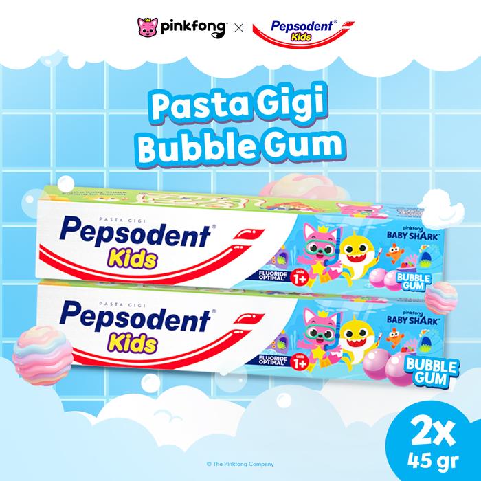 Promo Pepsodent Kids Bubblegum Toothpaste Pasta Gigi Anak 45g Twin Pack ...