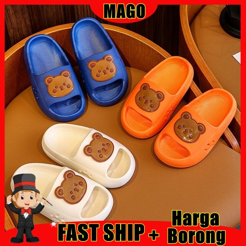 【Malaysia Seller】Mago Cartoon Bear Slipper Boy Sandal Budak Selipar ...