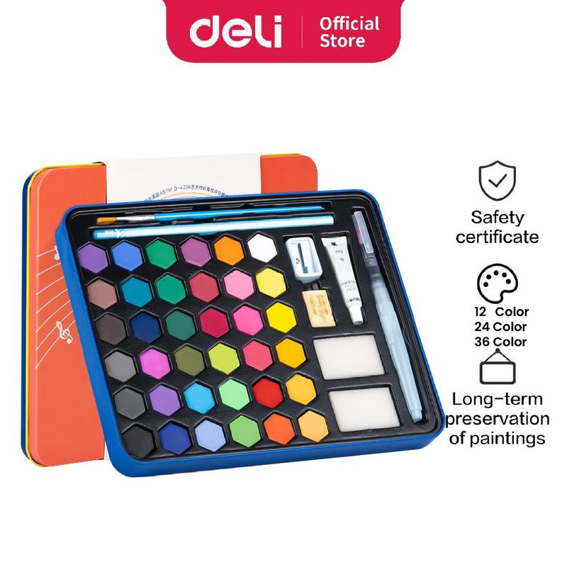 Deli Watercolour Pigment With Water Pen Solid Set Gouache Fo - TikTok ...