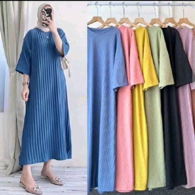 Promo!!!Gamis Lucia knit hornet lengan panjang gamis masakini - Shop ...