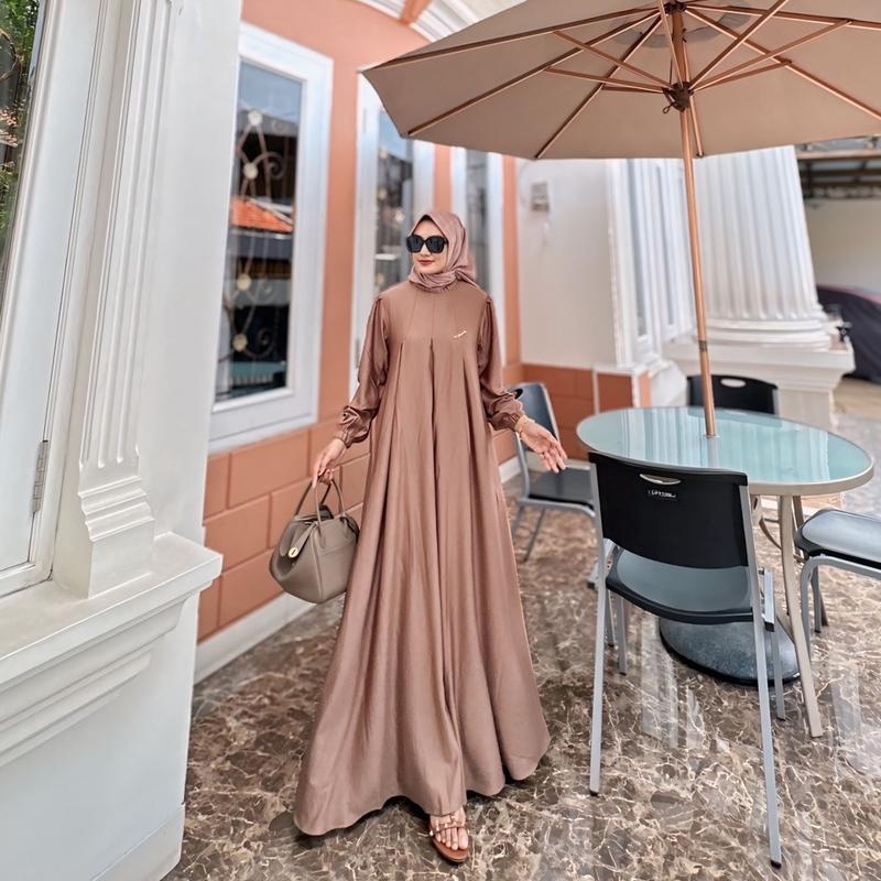 Makaila Dress Bahan Silk Sutra Muslim Wanita Dewasa Gamis Nyaman - Shop ...