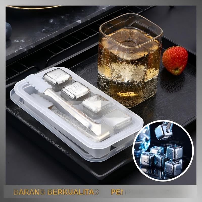 Es Batu Stainless Steel Pendingin Minuman Reusable Ice Cube Anti Karat ...
