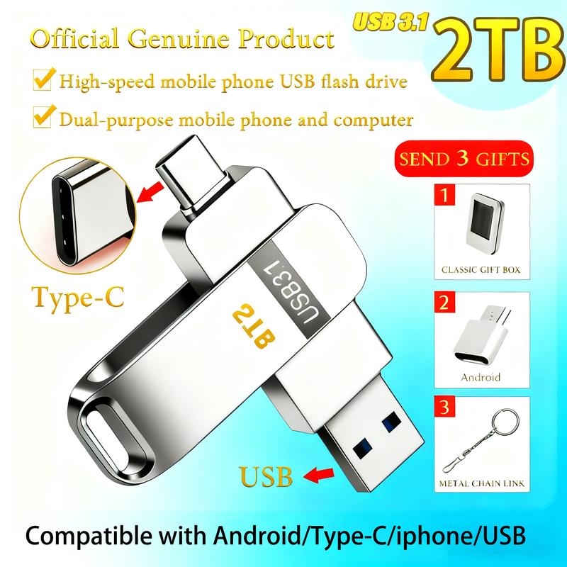 【COD】Pemacu Denyar USB 2TB Jenis-C OTG Kapasiti Besar untuk Telefon ...