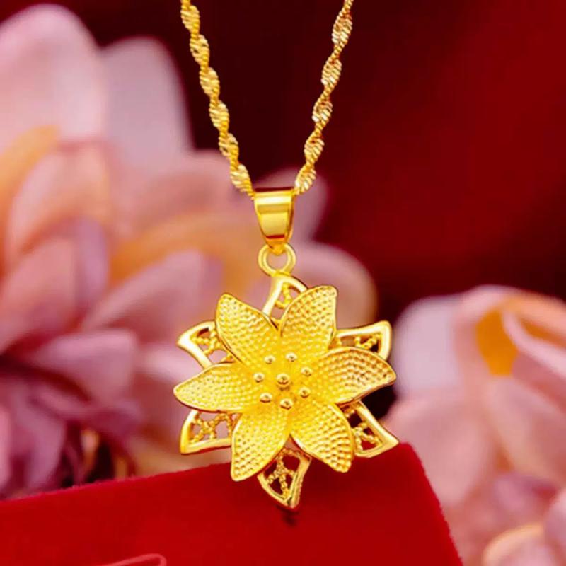 Kalung Emas Mewah dengan Liontin Bunga Elegan - Shop | Tokopedia