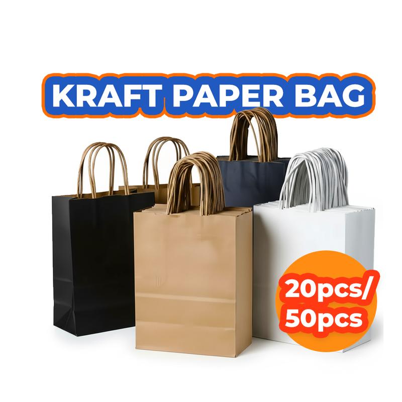 20pcs / 50pcs Paper Bag Beg Kertas Cenderahati Kraft Door Gift - TikTok ...