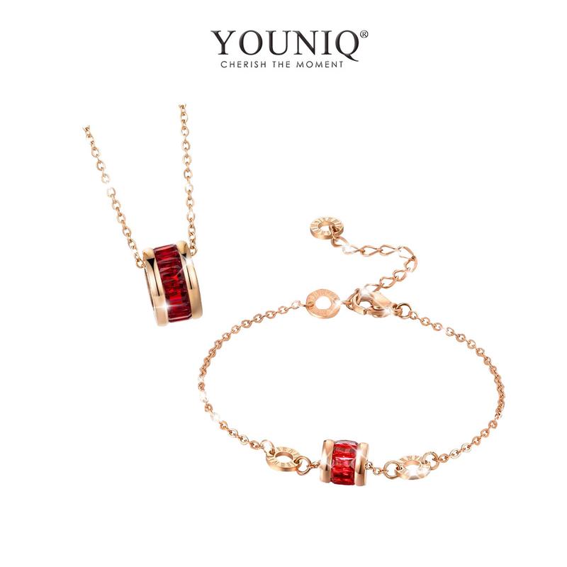 [Special Set] YOUNIQ Bella + Shasa 18K Rose Gold Bracelet & Necklace ...