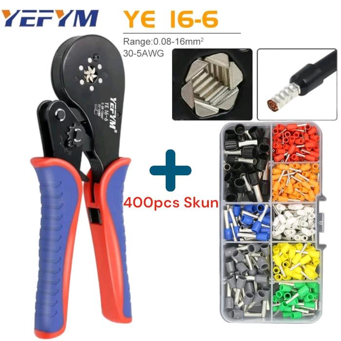Jual Tang Tubular Terminal Crimping Tools Pliers 30-5 AWG 0.08-16mm2 ...