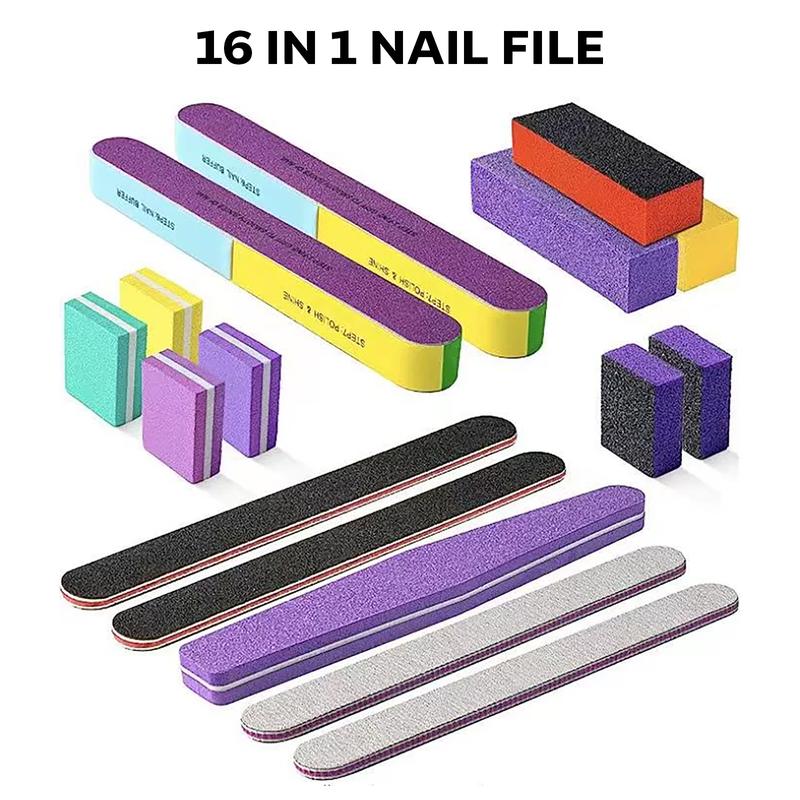 Modelones Nail Files and Buffers (16 Pack), Nail Buffer Bloc - Shop ...