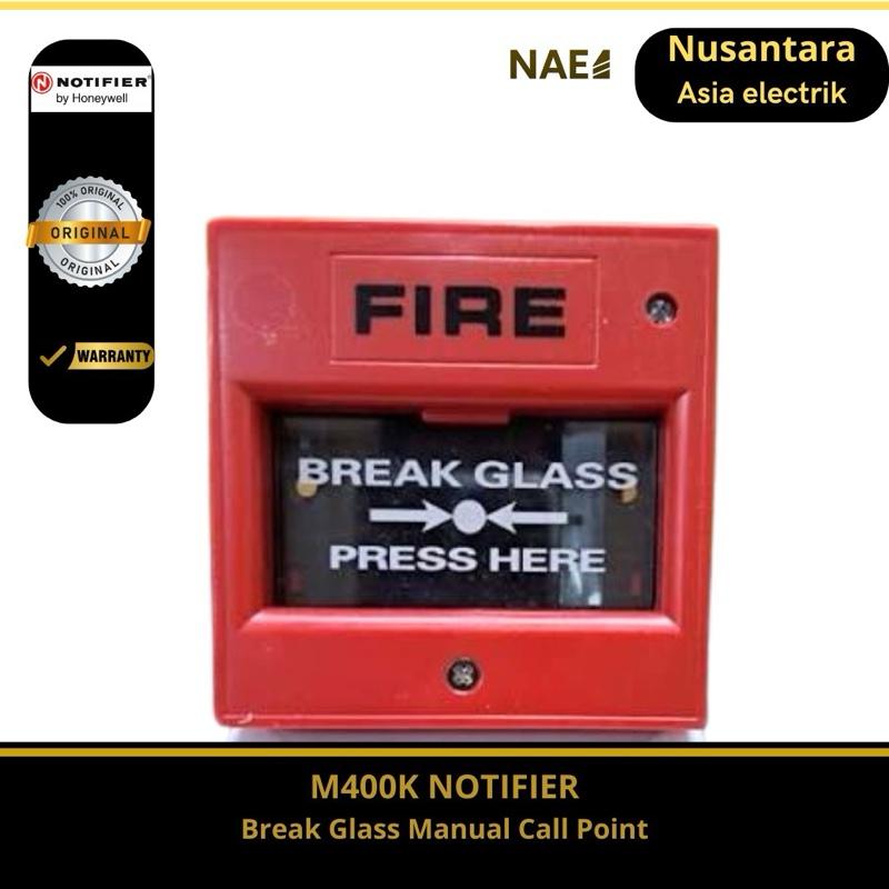 NOTIFIER/SYSTEM SENSOR BREAK GLASS MANUAL CALL POINT M400K ORIGINAL ...