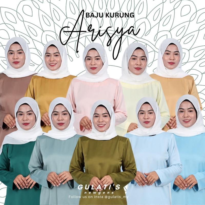 Gulatis - Set Baju Kurung Arisya Material Plain Crepe Cerutti - TikTok ...