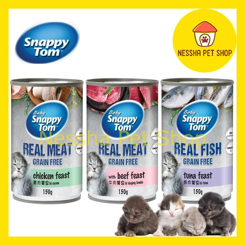 SNAPPY TOM BABY CAT CANNED WET FOOD 150G Makanan Basah Bayi Kucing ...