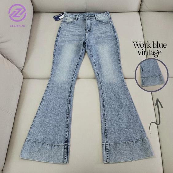 Jennie Cutbray jeans Higwaist lipatan Kaki besar Jeans strecht Wanita ...