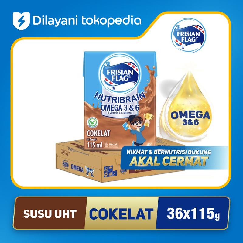 Frisian Flag Omega Susu UHT Chocolate 115ml [36 pcs] - Shop | Tokopedia