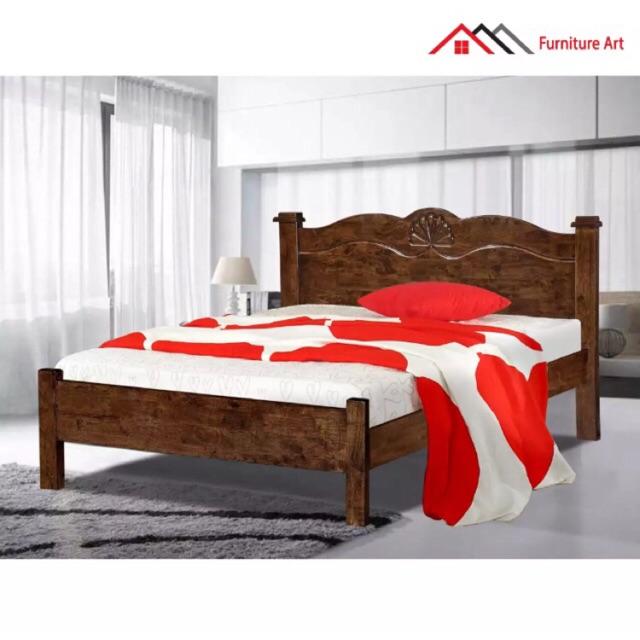 Furniture Art Design Queen Bed Frame/ Solid Wood Bed Frame/ Katil ...