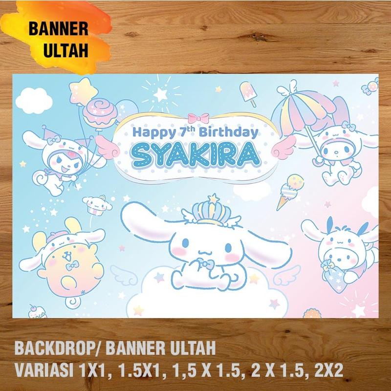 CINNAMOROLL SANRIO BANNER ULTAH, ULANG TAHUN ANAK Spanduk ULTAH - Shop ...