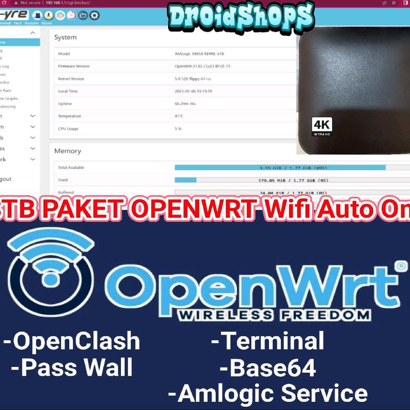 DroidShops STB CUSTOM OPENWRT FULL APPS TERMURAH OK TV BOX ANDROID ...