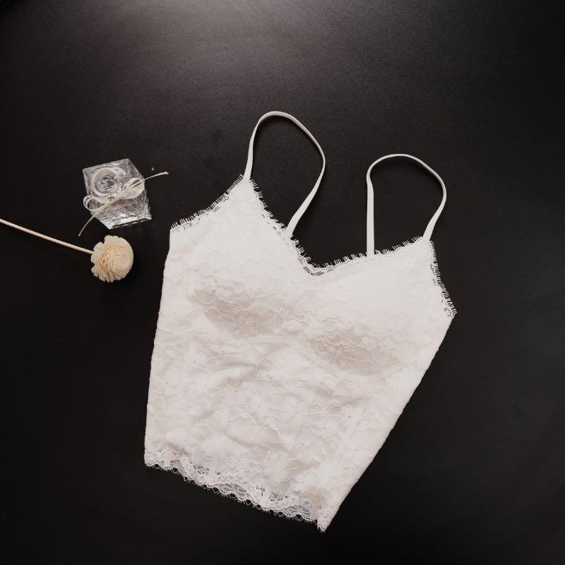 Pure Desire Retro Floral Camisole Bra with Built-in Pads Adjustable ...