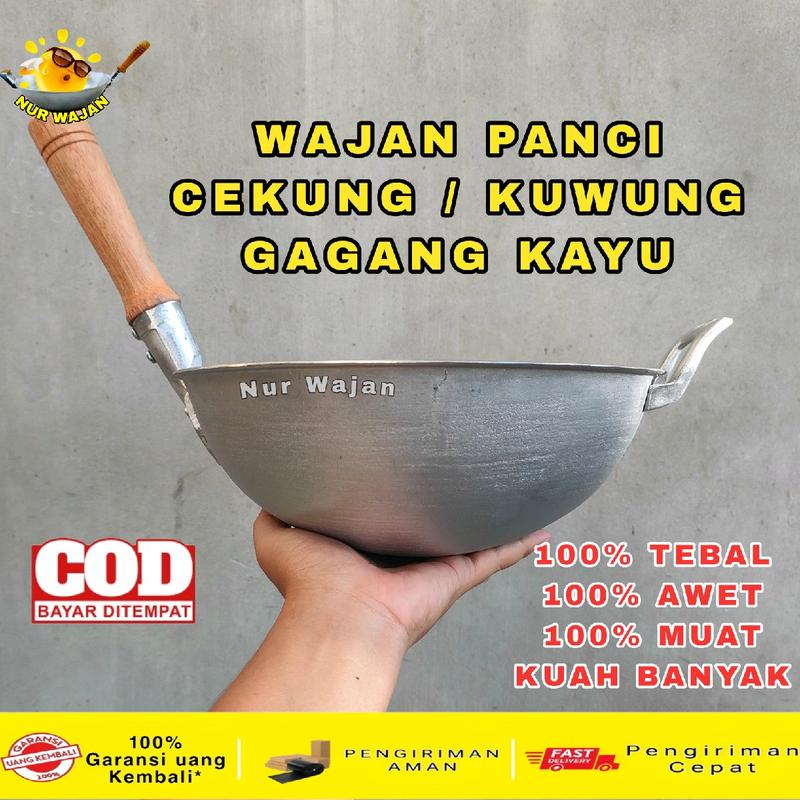 WAJAN PANCI CEKUNG / KUALI KUWUNG GAGANG KAYU ALUMUNIUM TEBA - Shop ...
