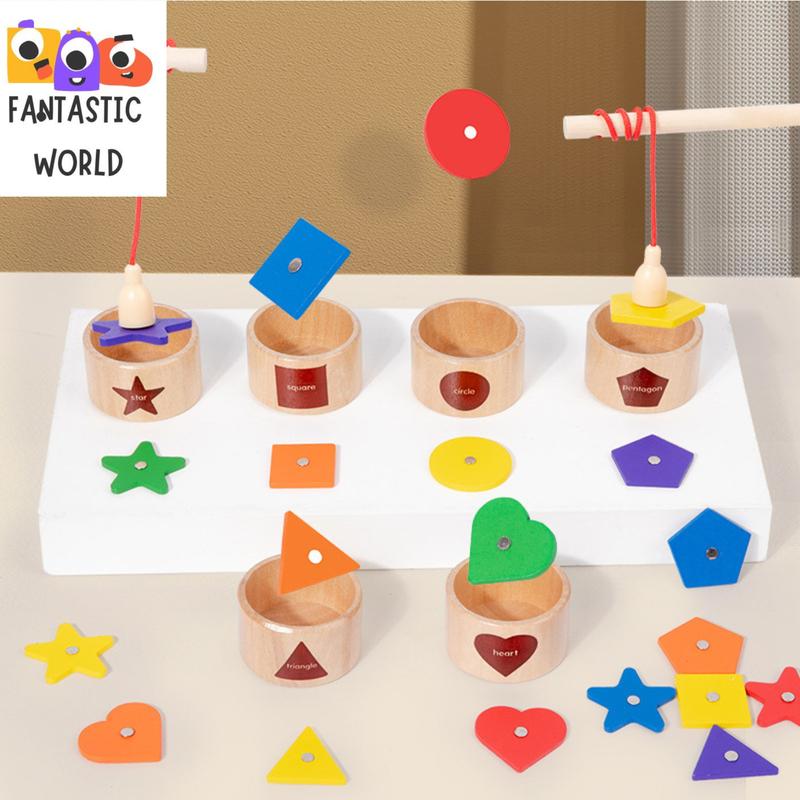 Montessori Toy Wooden Sorting Cup&Fishing Game 2-in-1 Colors - TikTok ...