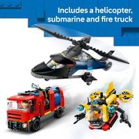 Promo LEGO City 60462 Helicopter, Fire Truck & Submarine Remix (874 ...
