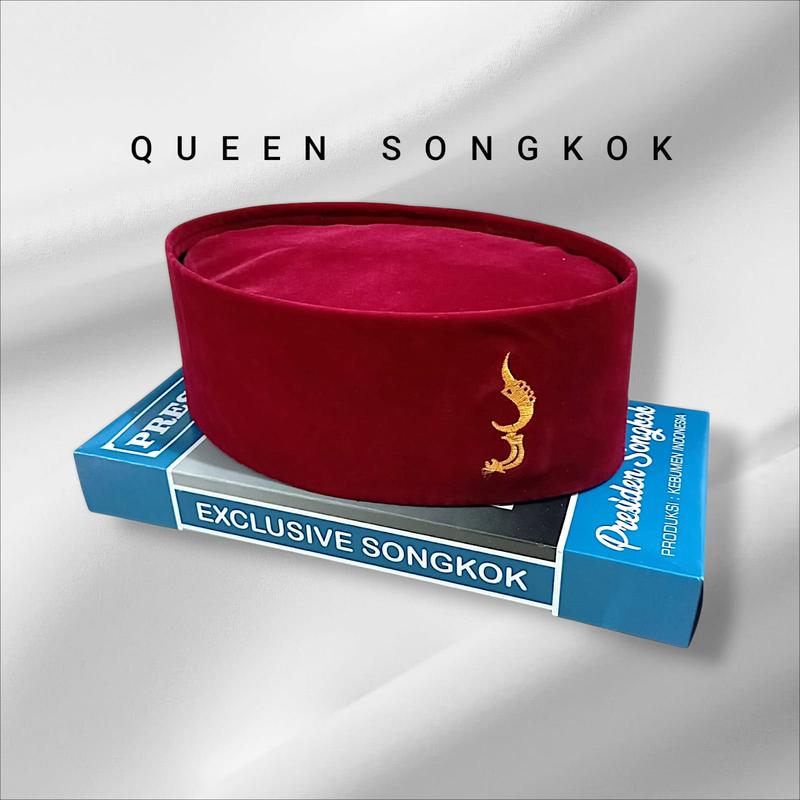 PECI SONGKOK KOPIAH POLOS MERAH LOGO KUJANG MERAH TINGGI 9 MERK ...