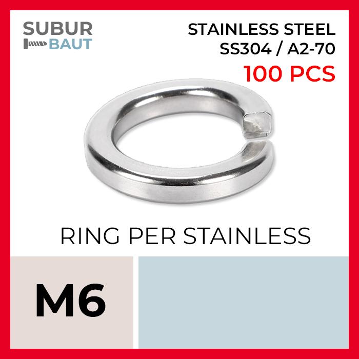 Jual Ring Per Stainless M6 / Spring Washer M6 / Ring Per M6 Grade SS304 ...