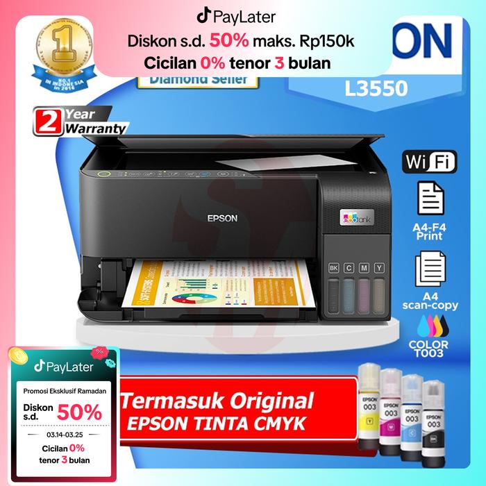 Promo Printer Epson L 3550 Multifungsi Print Scan Copy Wireless - L3550 ...