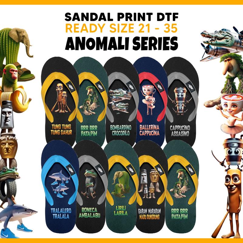 Sandal Jepit Anak Tema Anomali Series / Sandal Print Sablon DTF - Shop ...