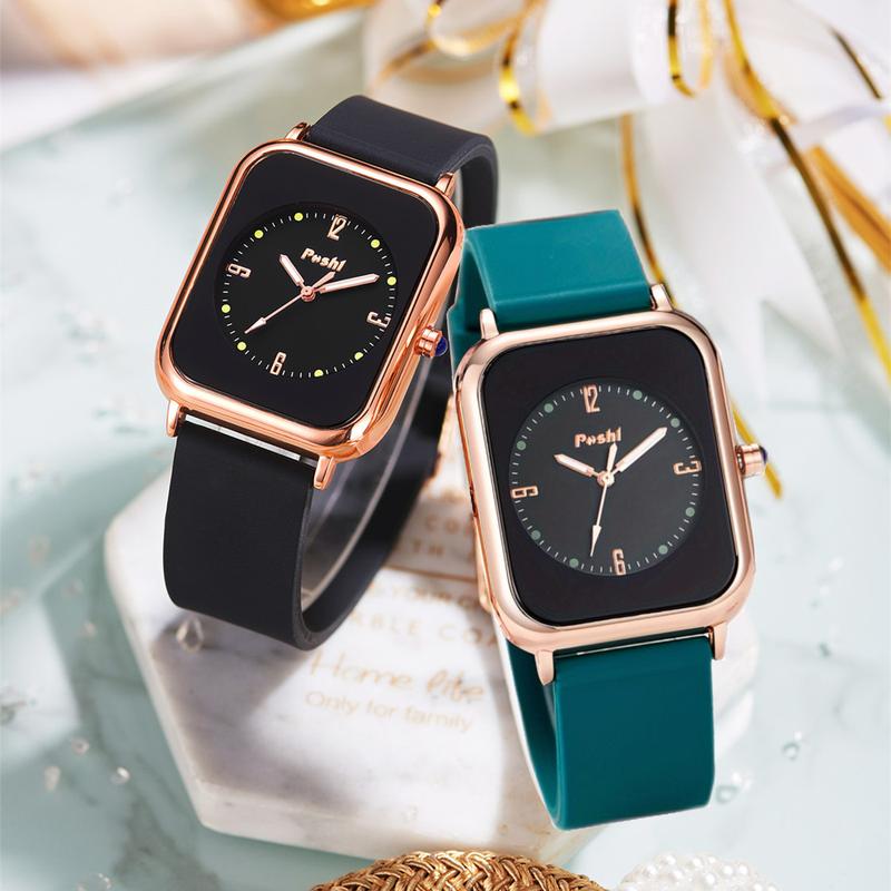 POSHI Women Fashion Casual Quartz Watch Ladies Watches Silicone ...