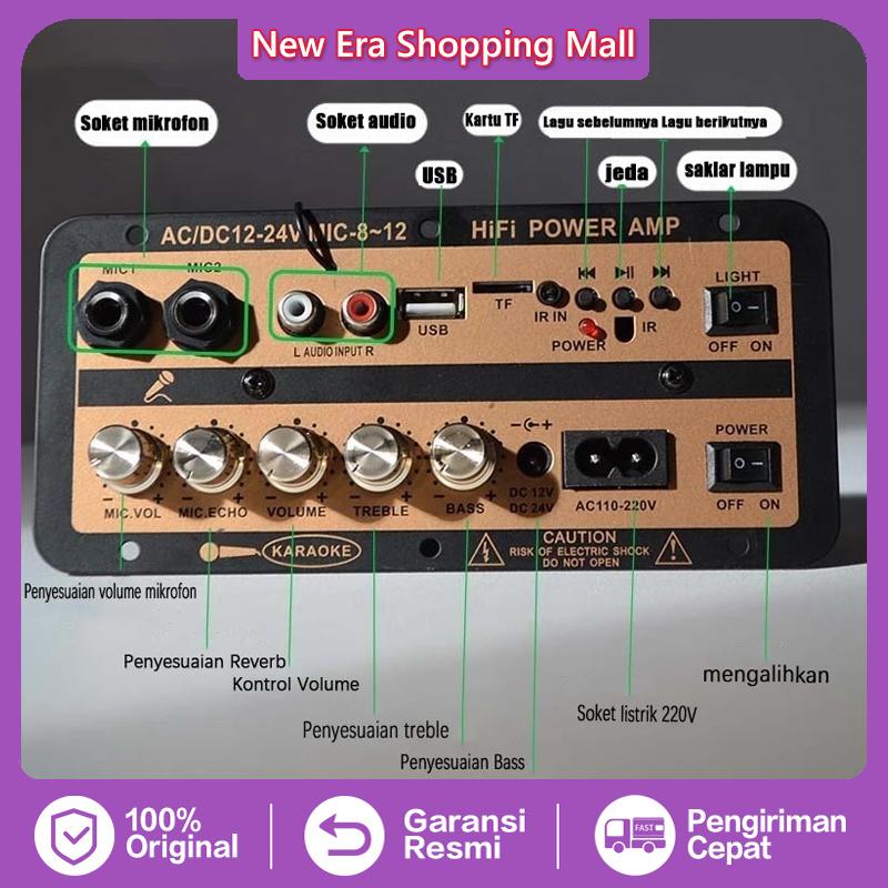 COD Karaoke Power Amplifier AC/DC12-24 MIDI8-12 HiFi/2025 New Gold D300 ...