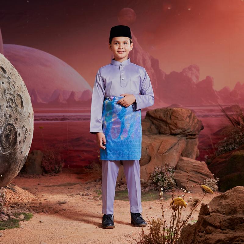 Tema Purple - Baju Melayu Kids Bulan Bintang 2024 - TikTok Shop Malaysia