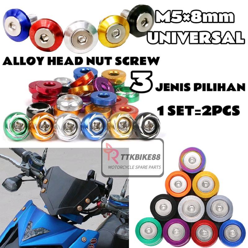 UNIVERSAL M6 NUMBER PLATE SCREWMOTOR ALLOY HEAD NUT ALLEN KEY NUT SKRU ...