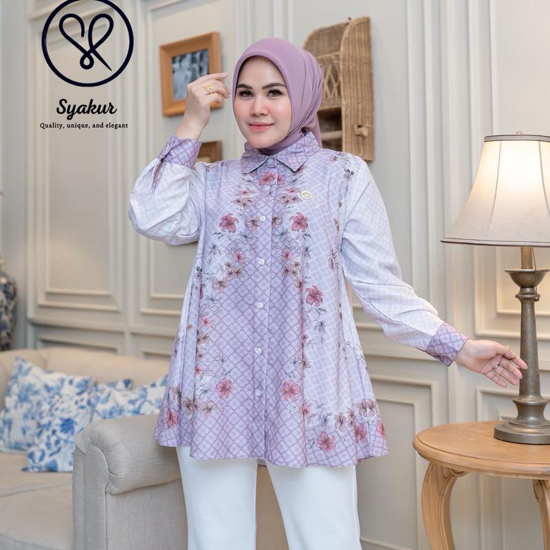 Blues Kemeja premium bunga - Shop | Tokopedia